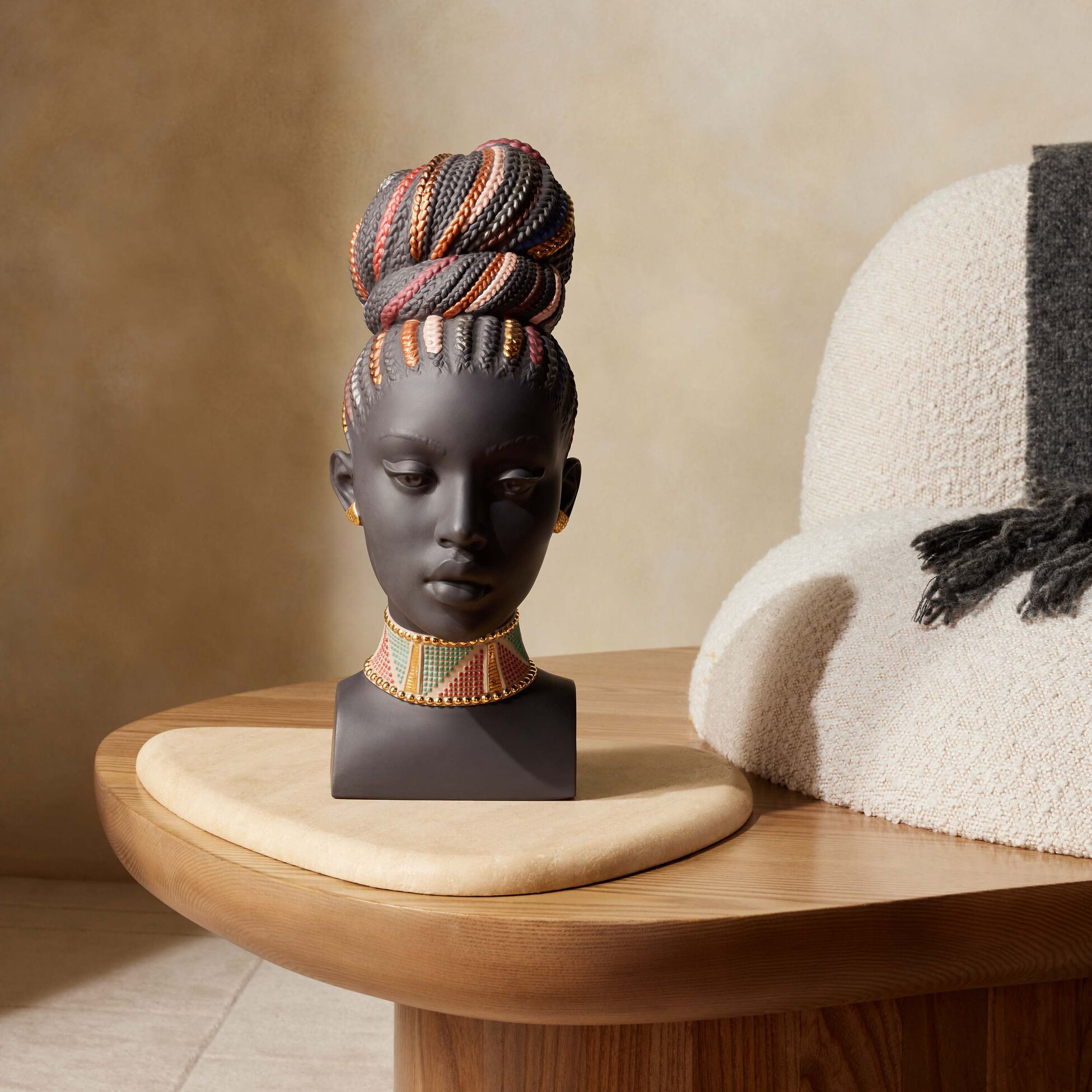 Lladro African Colors Sculpture Medium Black | Tanagra UAE