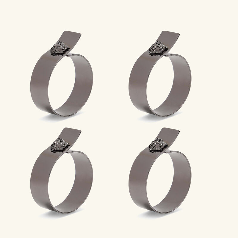 Versace Medusa Napkin Ring Black Set Of 4 | Tanagra UAE