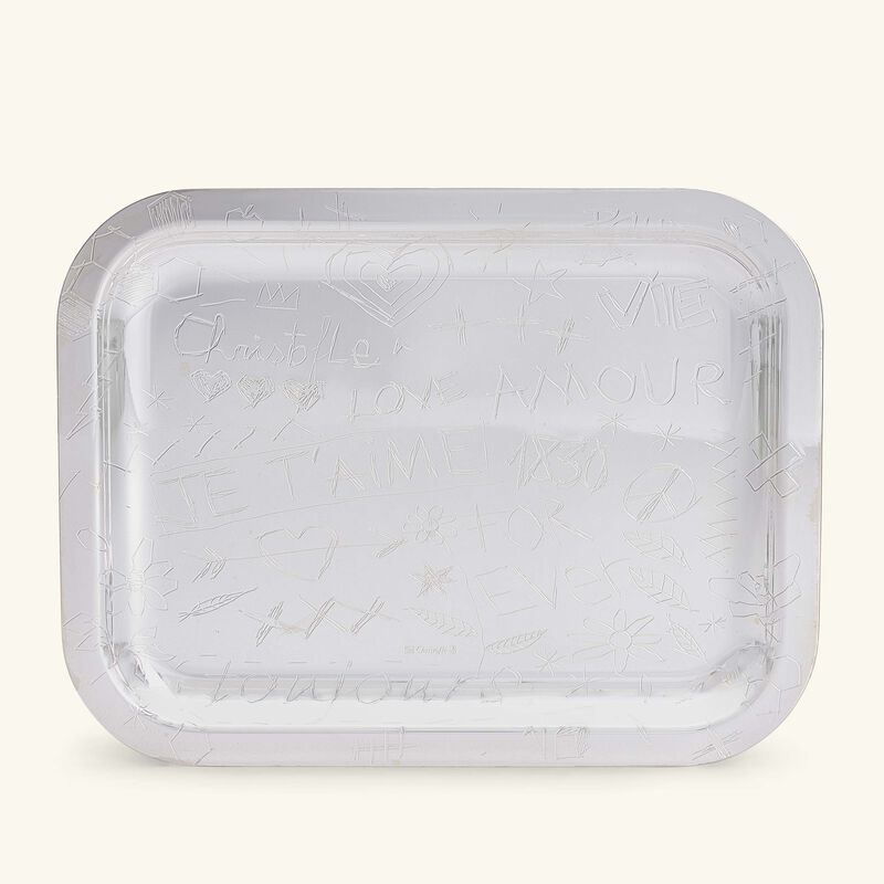 Christofle Graffiti Serving Tray Rectangular Silver | Tanagra UAE