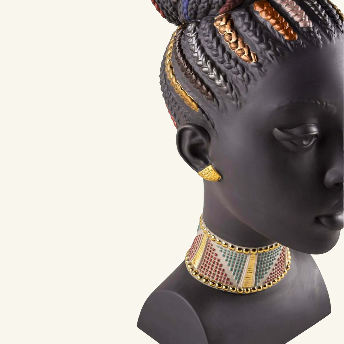 Lladro African Colors Sculpture Medium Black | Tanagra UAE