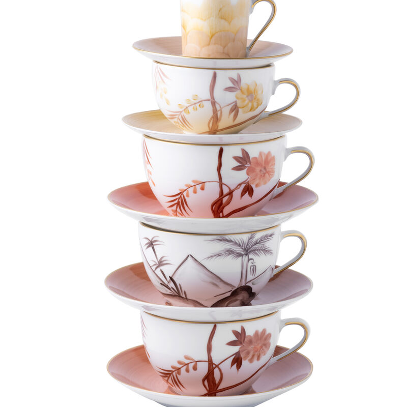 Marie Daage Bouquet De Vie Gold Tea Cup & Saucer | Tanagra UAE