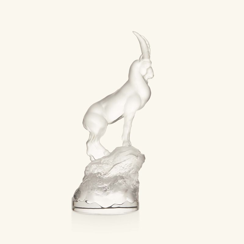 Lalique Terramineral Ibex Figurine Medium Clear | Tanagra UAE