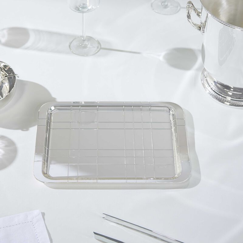Christofle Graphik Serving Tray Rectangular Medium Silver Plated ...