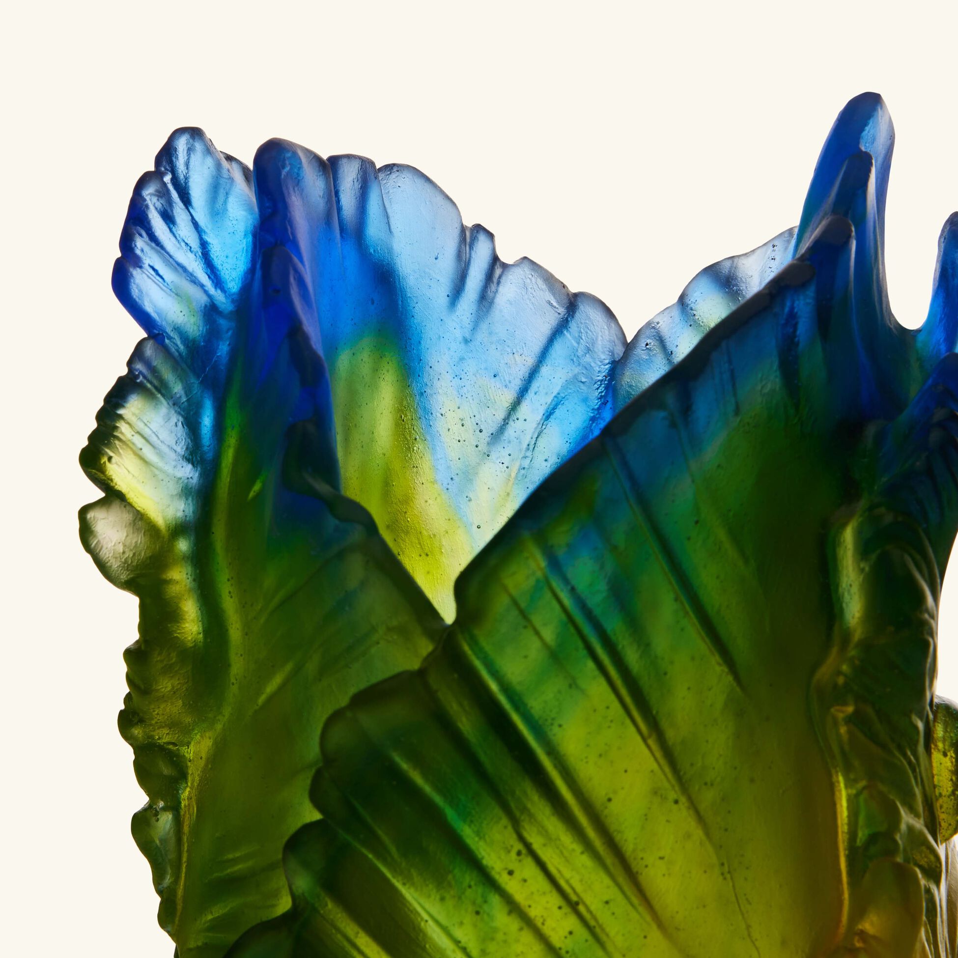 Daum Fleur de Paon Exotique Vase Small Green Limited Edition | Tanagra UAE