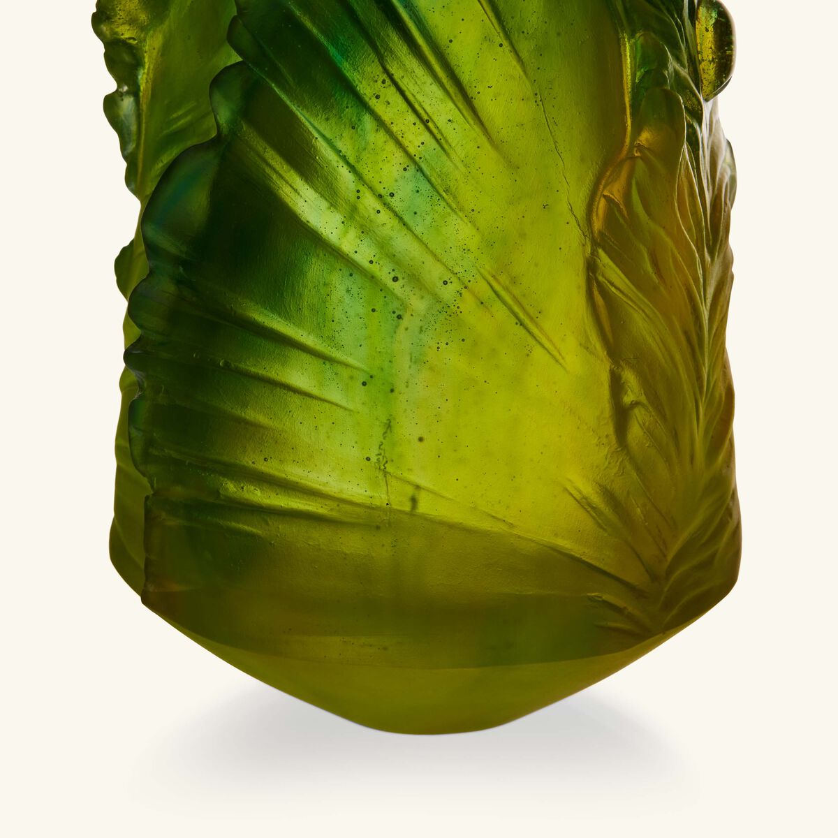 Daum Fleur de Paon Exotique Vase Small Green Limited Edition | Tanagra UAE